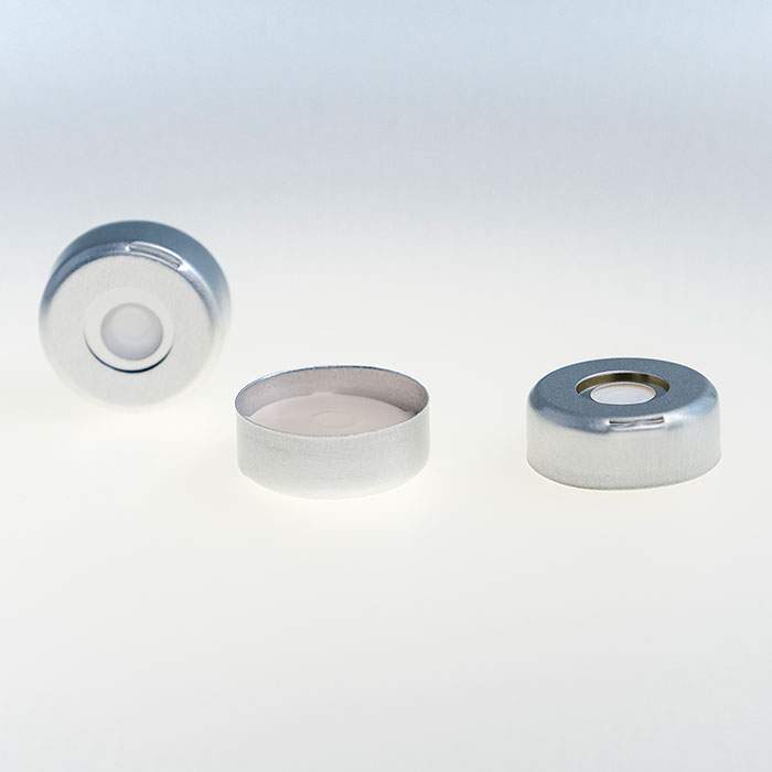 Pre-Assembled Aluminum Crimp Cap with PTFE/Silicone (White) Septa and ...